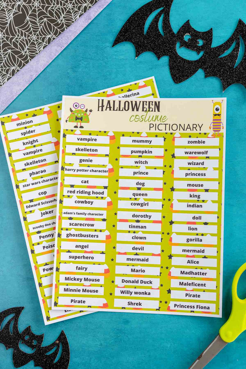 Halloween Pictionary (2 versions) – Play Party Plan