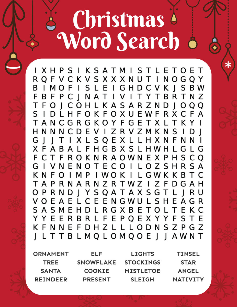 Christmas Word Search Play Party Plan Christmas Word Search Play Party Plan