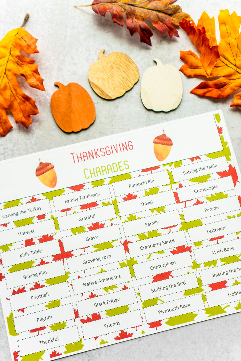 Thanksgiving Charades (50+ words!) – Play Party Plan