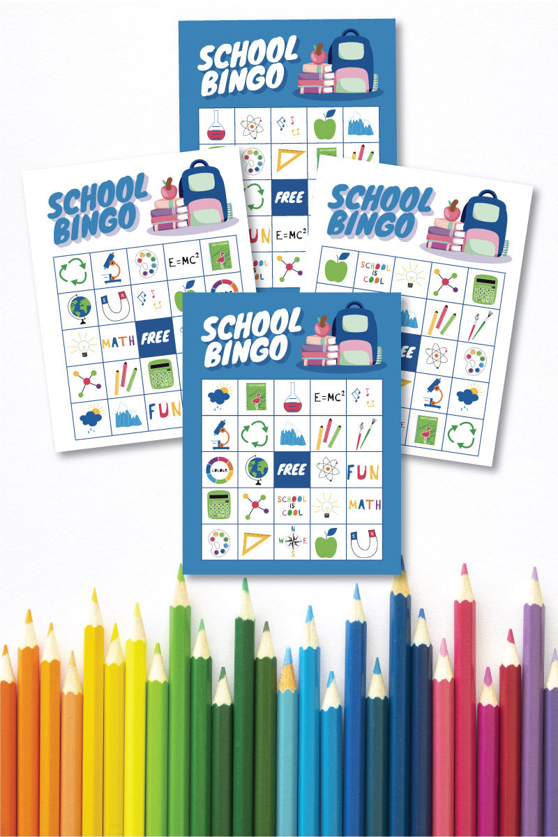 Back to School Bingo Cards (20 unique cards!) – Play Party Plan