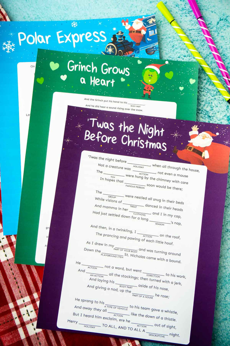 Christmas Mad Libs (3 versions) – Play Party Plan