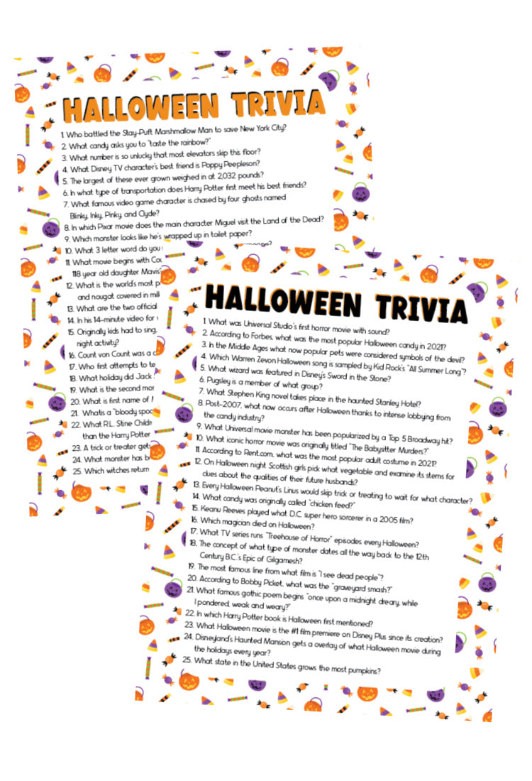 Halloween Trivia (50 questions) – Play Party Plan