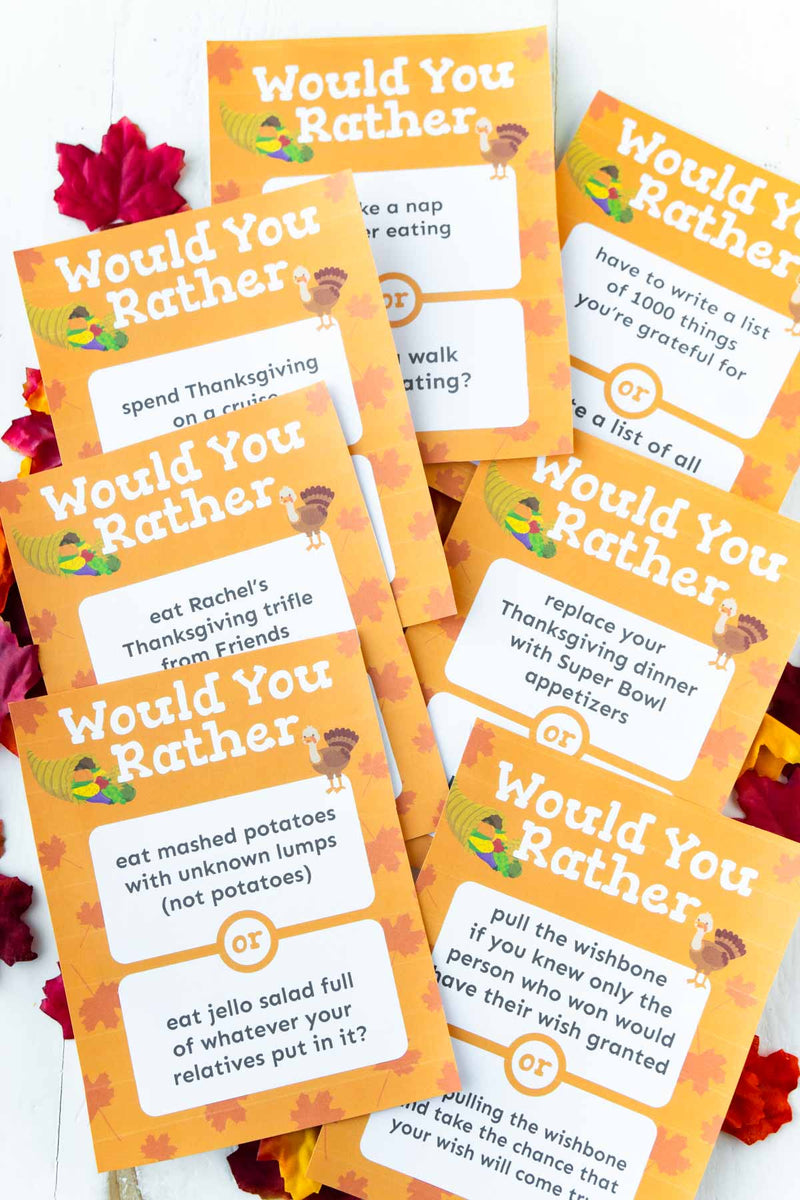 Thanksgiving would you rather game – Play Party Plan
