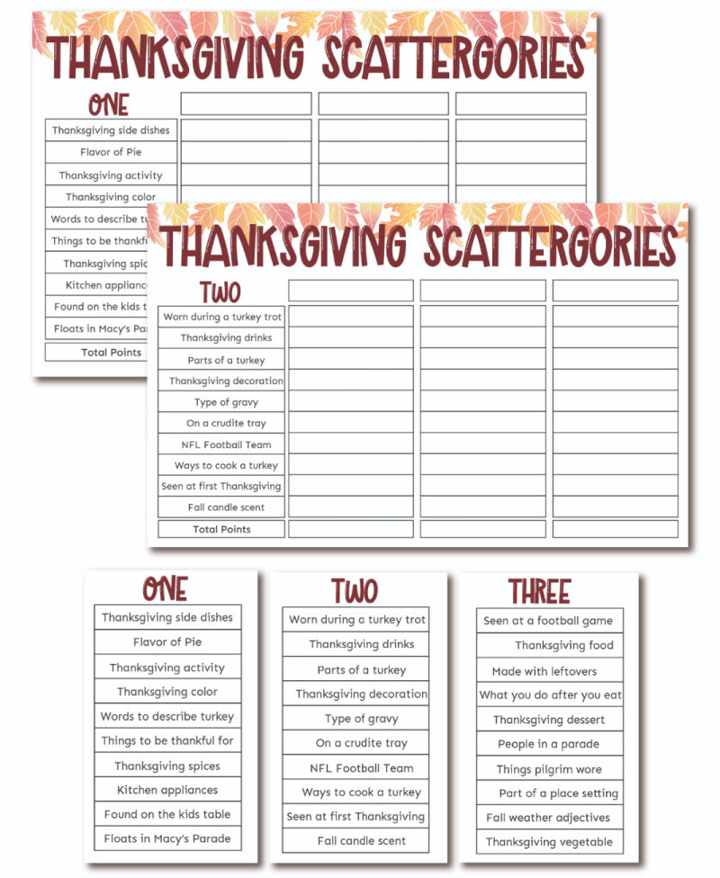 Thanksgiving Scattergories – Play Party Plan