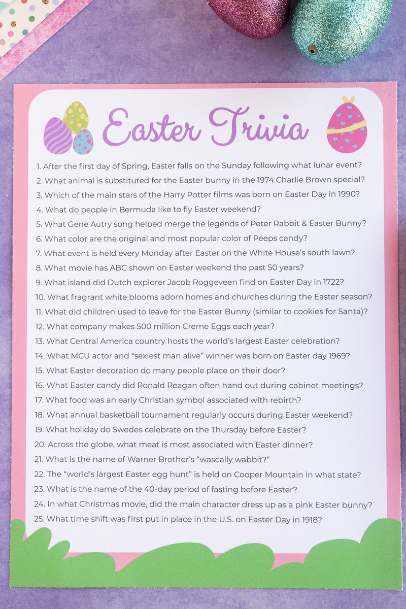 Easter Trivia – Play Party Plan