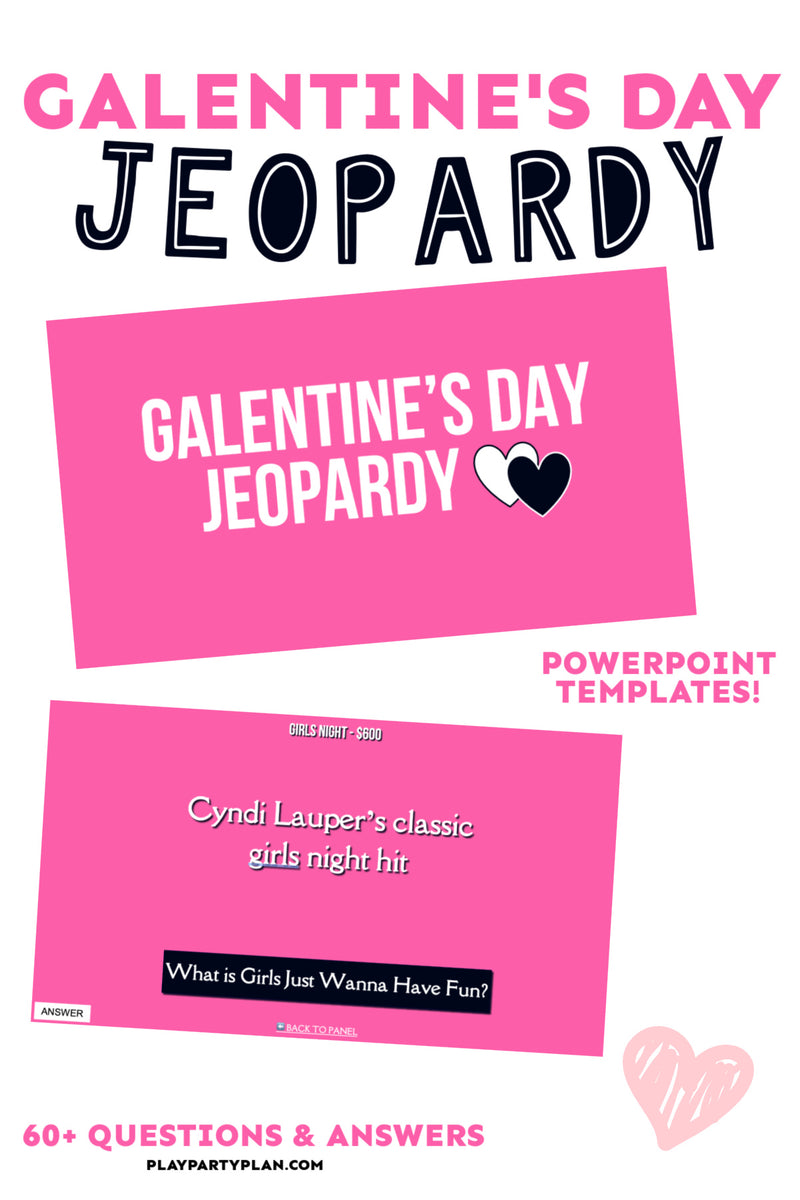 Galentine's Day Jeopardy (with PowerPoint Templates) – Play Party Plan