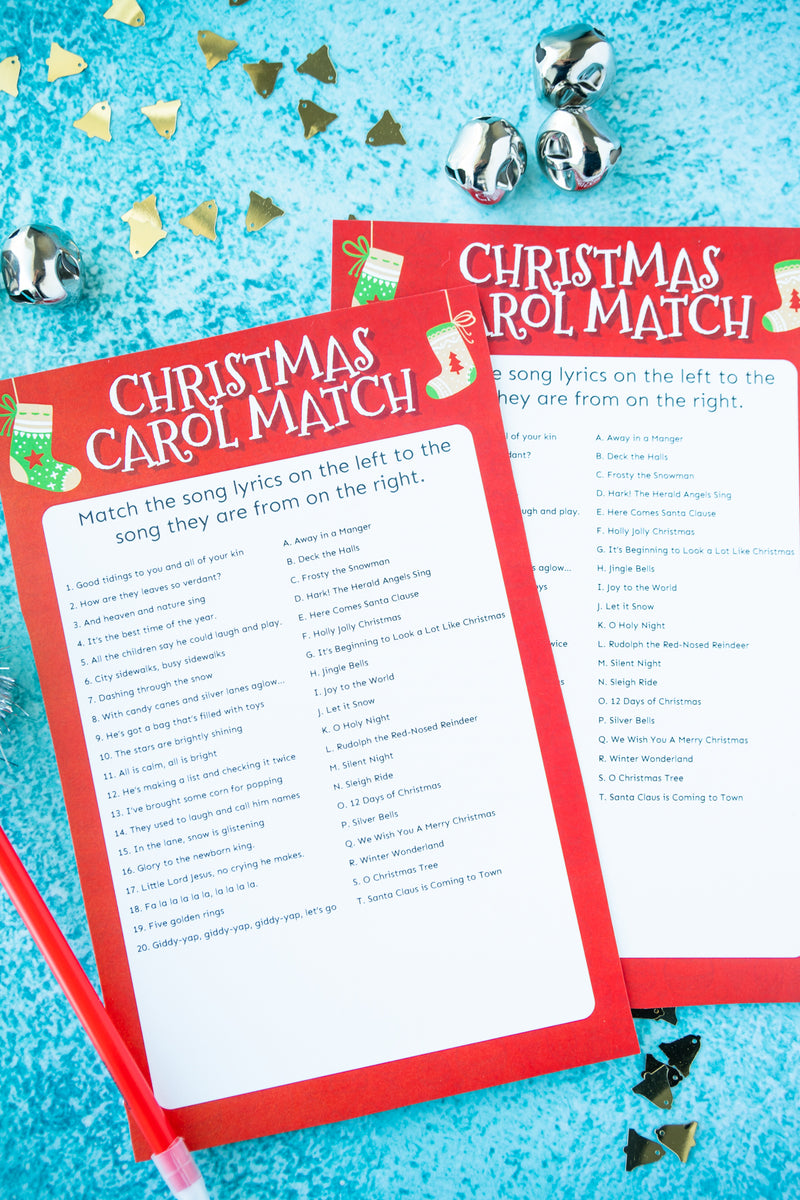 Christmas Carol Matching Game – Play Party Plan
