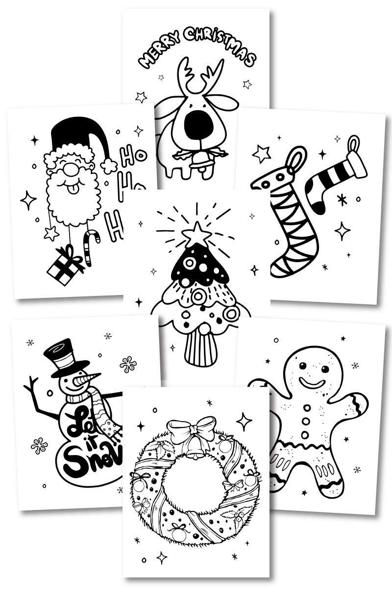 simple christmas coloring pages for kids
